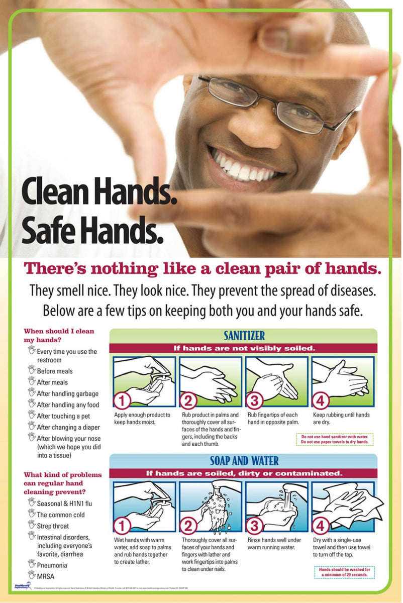 Clean Hands Safe Hands Poster (Design 405) – Healthcare Inspirations, Inc.